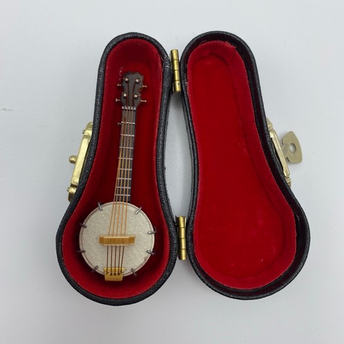 Beautiful Miniature Double Bass, Violins, Banjo & Spanish Guitar. VG ...