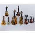 Beautiful Miniature Double Bass, Violins, Banjo & Spanish Guitar. VG ...
