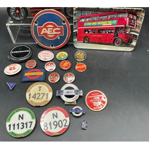 A collection of Bus related items, including Conductor and Driver lapel ...