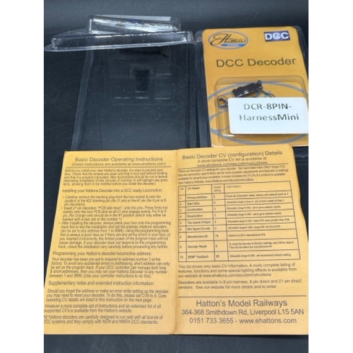 Three 8-pin DCC decoders, two Hattons and other believed to be Hornby ...