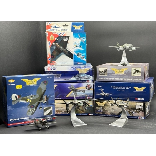 9 Corgi Aviation Archive Planes (Scale 1:72) 4 'As New' (3950g ...