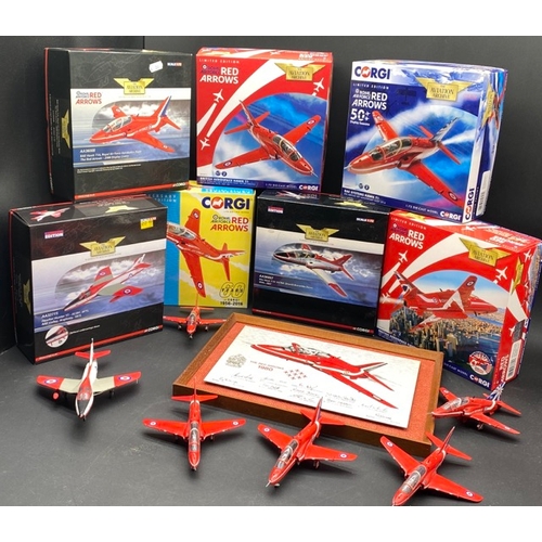 7 boxed The Aviation Archive Corgi Red Arrows (1:72 Scale) plus another ...