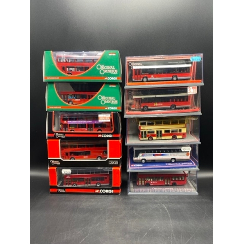 10 Corgi Original Omnibus Company Set Includes: 43106 42909 45108 43302 ...