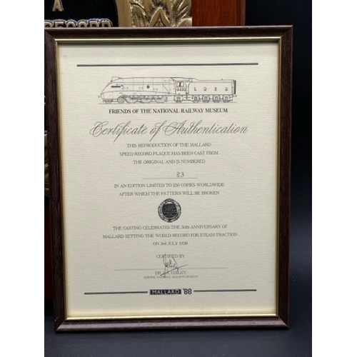 A Limited Edition Brass and Black Enamel LNER Plaque, Commemorating the ...