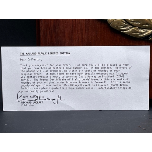 A Limited Edition Brass and Black Enamel LNER Plaque, Commemorating the ...