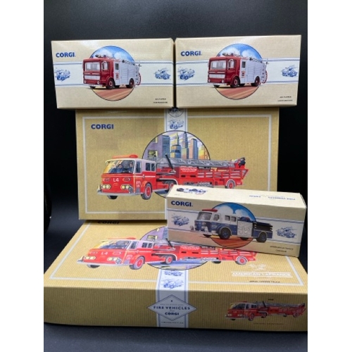 5 Corgi Fire Trucks in boxes appearing undisturbed from original ...