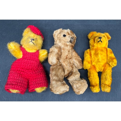 9 Pre-loved Teddy Bears Chad Valley with musical box; others without ...