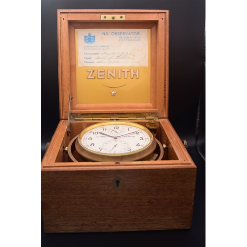 Zenith 'Le Locle' Marine Chronometer, Formerly of the Dutch Royal Navy ...