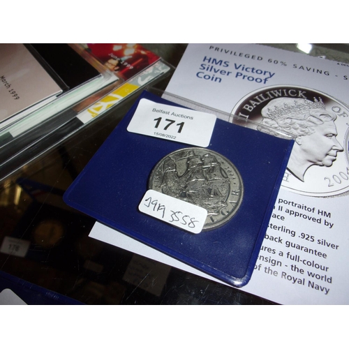 HMS VICTORY COIN SILVER PROOF COA
