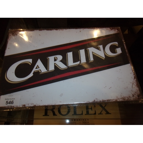 SMALL TIN SIGN