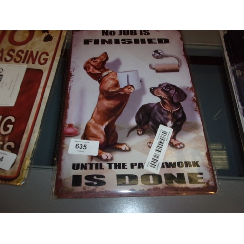 SMALL TIN SIGN