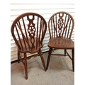 2 x Wooden Wheel Back Chairs
