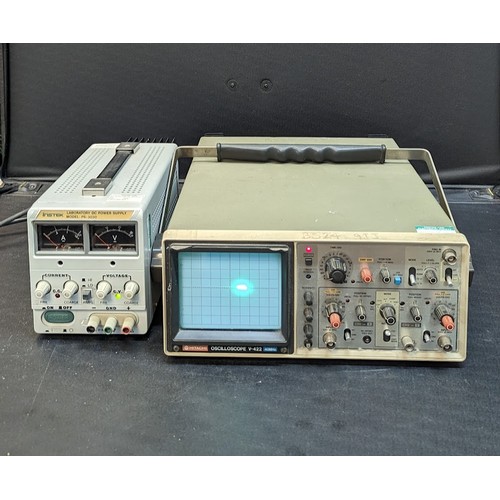 A Hitachi Oscilloscope V-422 and Laboratory Powr Supply - Both Seen Working