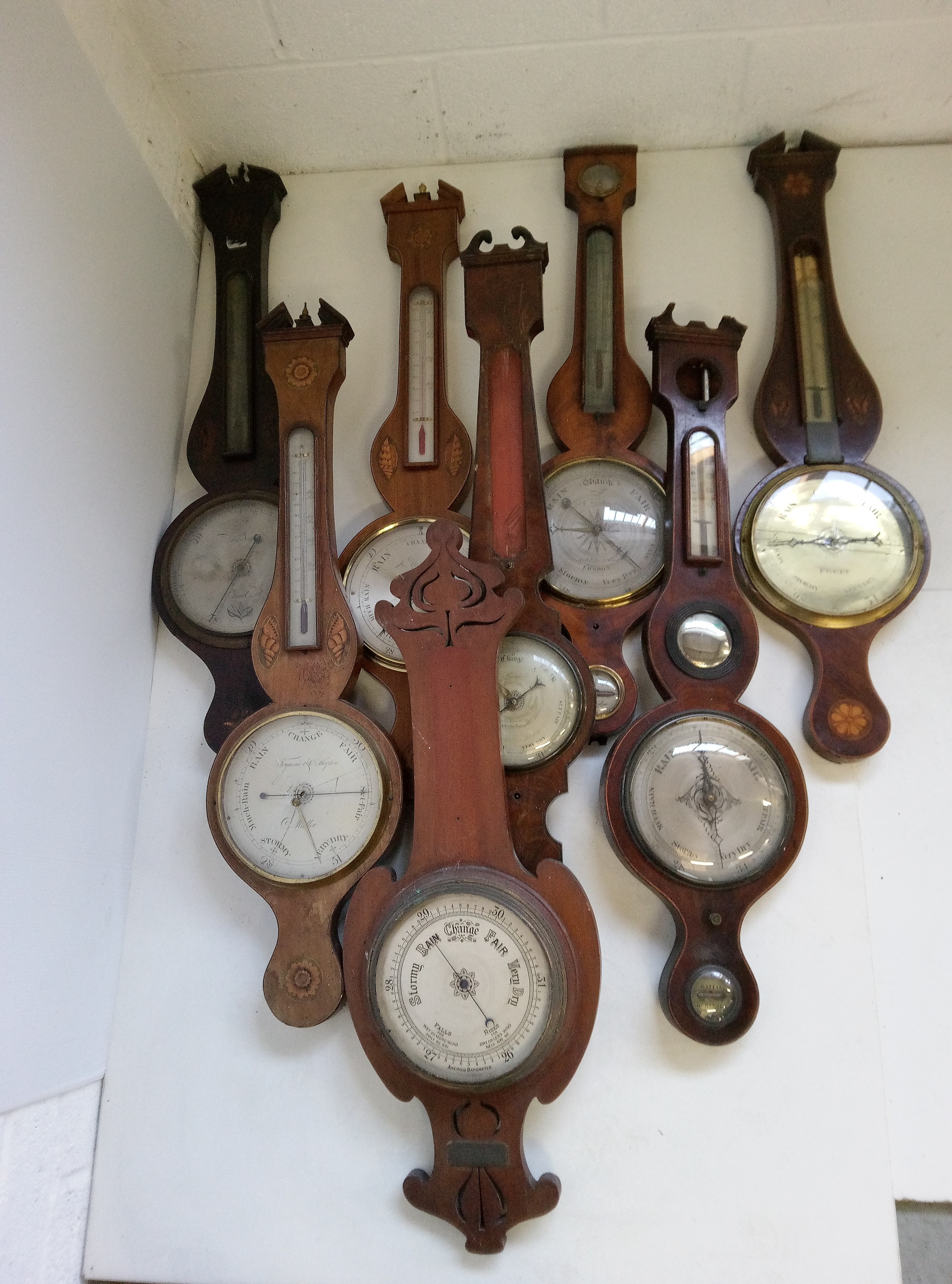A Selection Of 8x Barometers In Need Of Repair/Restoration. Items Are ...