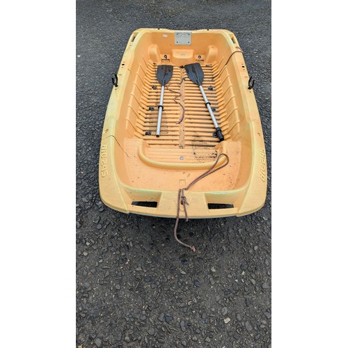 A BIC 245 Plastic Rowing Boat With Oars