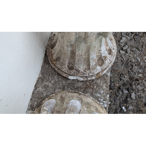 2x Stone Column Bases - Slight Damage