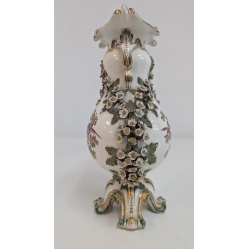 An Antique Porcelain Rococo Vase Encrusted with Flowers Protruding ...