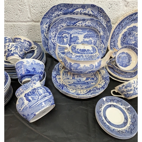 Selection Of Masons Vista Blue Dinnerware, Spode Blue Italian And Other ...