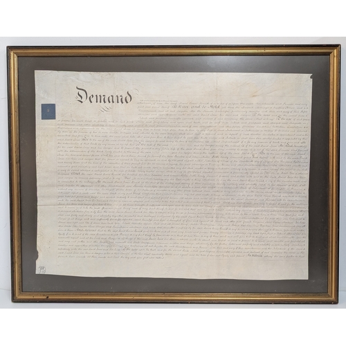 Framed Indenture / Deed Document with Revenue Stamps, 19th Century A ...