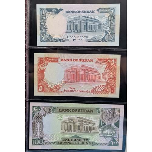 A varied collection of Sudanese banknotes spanning the denominations of ...