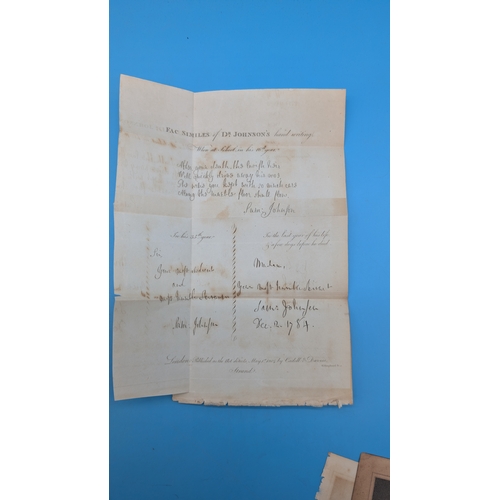 Facsimile Leaves from The Life of Samuel Johnson, LL.D. by James ...