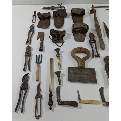 A mixed lot of antique hand tools, predominantly 19th to early 20th ...