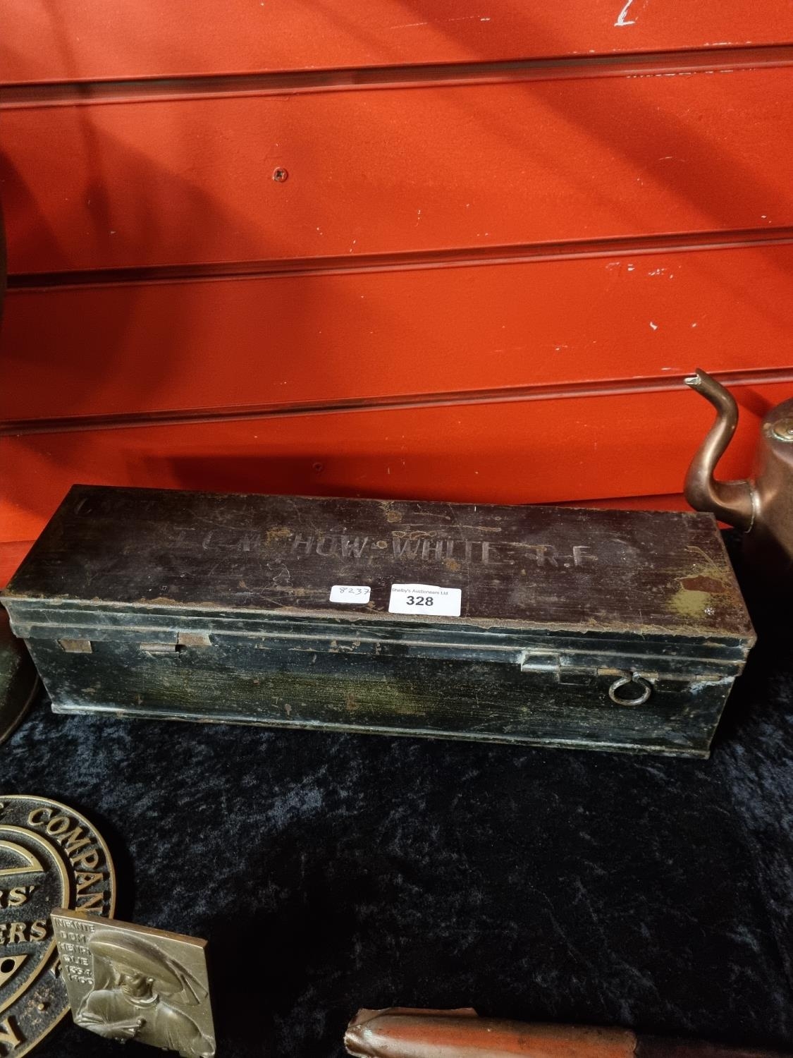 One vintage metal storage box