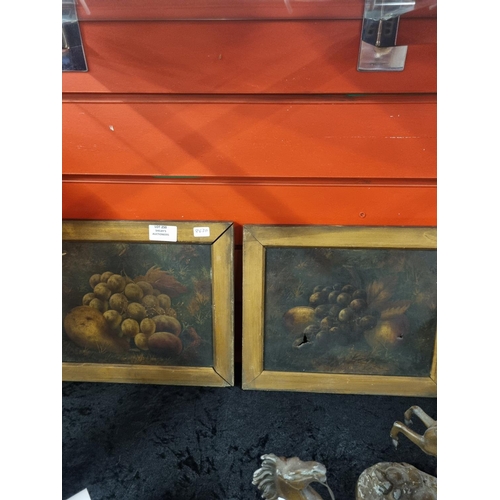 1x R Thompson 1883 oil on canvas still life with R Thompson 1885 still ...