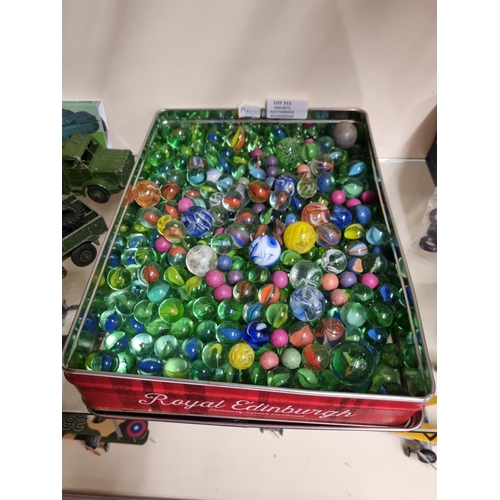 selection of marbles including some hand blown marbles