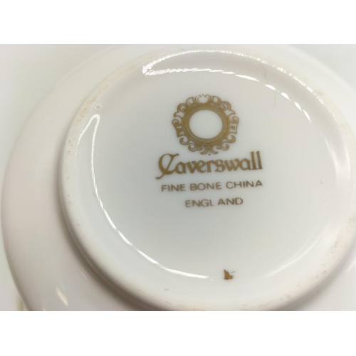 Rare Caverswall China Decorative Trio Set with Gold Gilding.