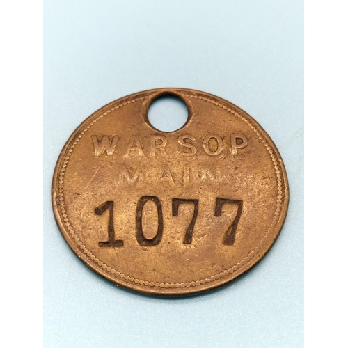 Warsop Main Colliery NCB Miners Check.