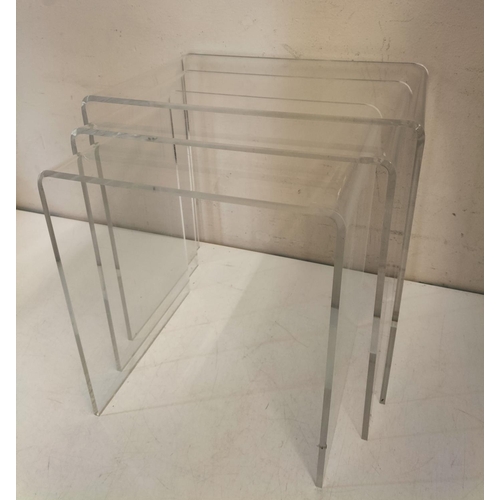 Nest of 3 Perspex Tables/Stands. Largest being 44cm High, 44cm x 30cm ...