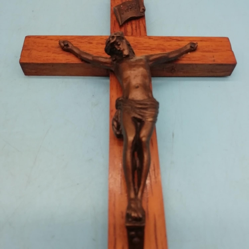 Old Wooden Crucifixes (2). Poor Restoration to Christ on One.