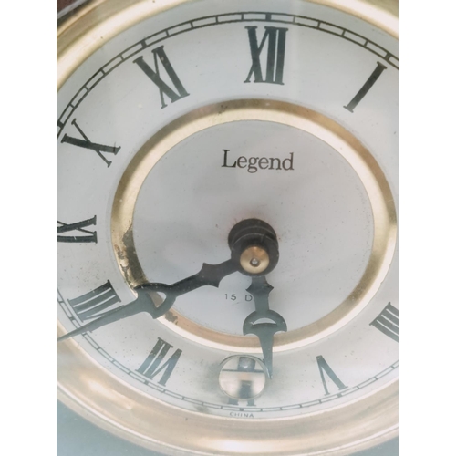 Small Wood Cased Wind Up Wall or Standing Clock with Key and Pendulum ...