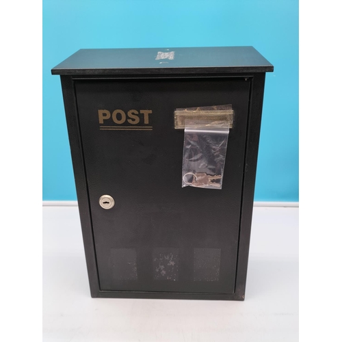 Wall Mountable Flip Lid Post Box with 2 Keys. 39cm x 26cm x 11cm.