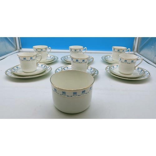 Grafton China 19 Piece Tea Set in a 'Bow and Garland' Pattern.