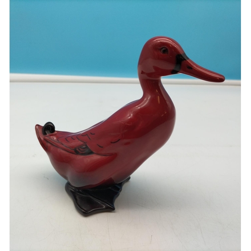 Royal Doulton Flambe Figure of a Duck. 15cm Tall. Light Scratch to Body.