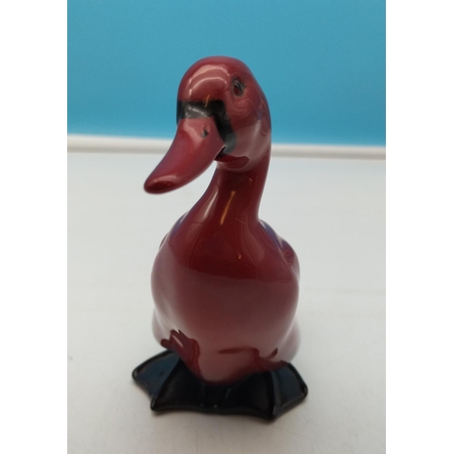 Royal Doulton Flambe Figure of a Duck. 15cm Tall. Light Scratch to Body.