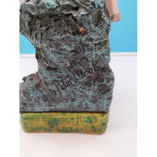 Peter Mook Resin 42cm Figure of a Young Girl with Fruit Basket.