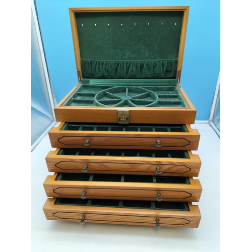 Thomas Pacconi Classics Wooden Four Drawer Jewellery Box. 38cm x 30cm x ...