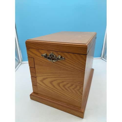 Thomas Pacconi Classics Wooden Four Drawer Jewellery Box. 38cm x 30cm x ...