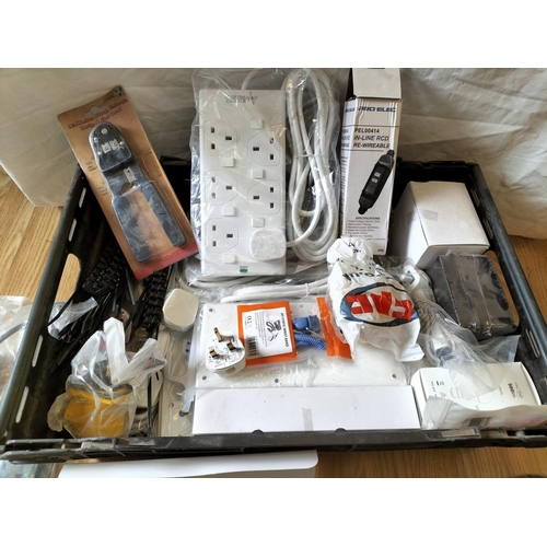 Crate of as New Unused Electrical Items to include Extension Cables ...