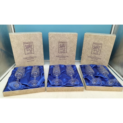 Boxed Edinburgh Crystal Continental Collection Champagne Glasses in the ...