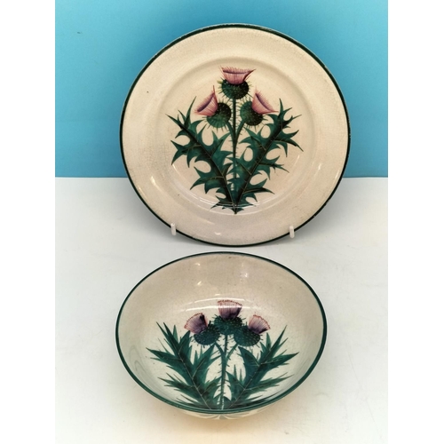 Wemyss Ware 'Thistle' Pattern Soup Bowl and Plate. Impressed Mark and ...