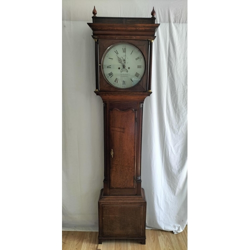 Late 18th Century Oak Longcase Clock. White Face with Roman Numerals ...