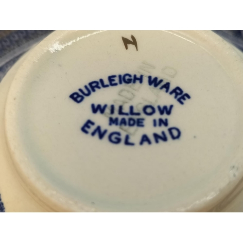 24 Pieces of Burleigh Ware 'Willow' Pattern to include Trios (6) and ...