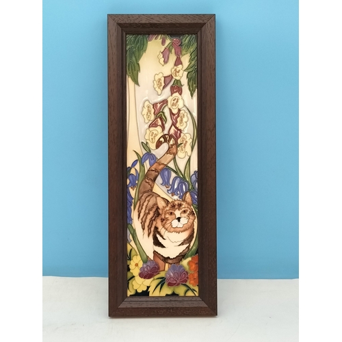 Boxed 2011 Moorcroft Rectangular Framed Tile Picture "Cat In A Cottage ...