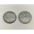 Silver German Coins (2) to include 1899 Wilhelm II 2 Marks Coin and 5 ...