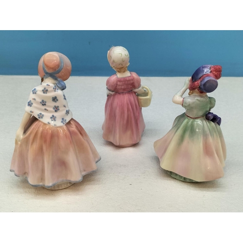 Royal Doulton Lady Figures (3), 'Babie' HN 1679, 'Tinkle Bell' HN 1677 ...