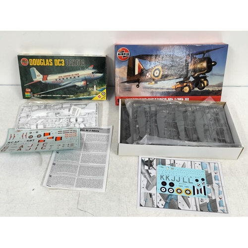 2 x Airfix Model Plane Kits to include 1:72 Scale No 05031 Douglas DC3 ...